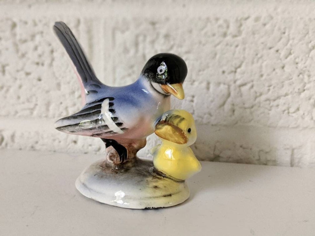 Small Vintage Orion Ceramic Bird Figurine | Bird and Chick - Etsy