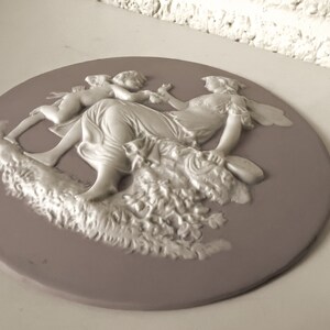 Vintage Plaque Featuring a Fairy and Cherub | Incolay-like Cameo Art ...