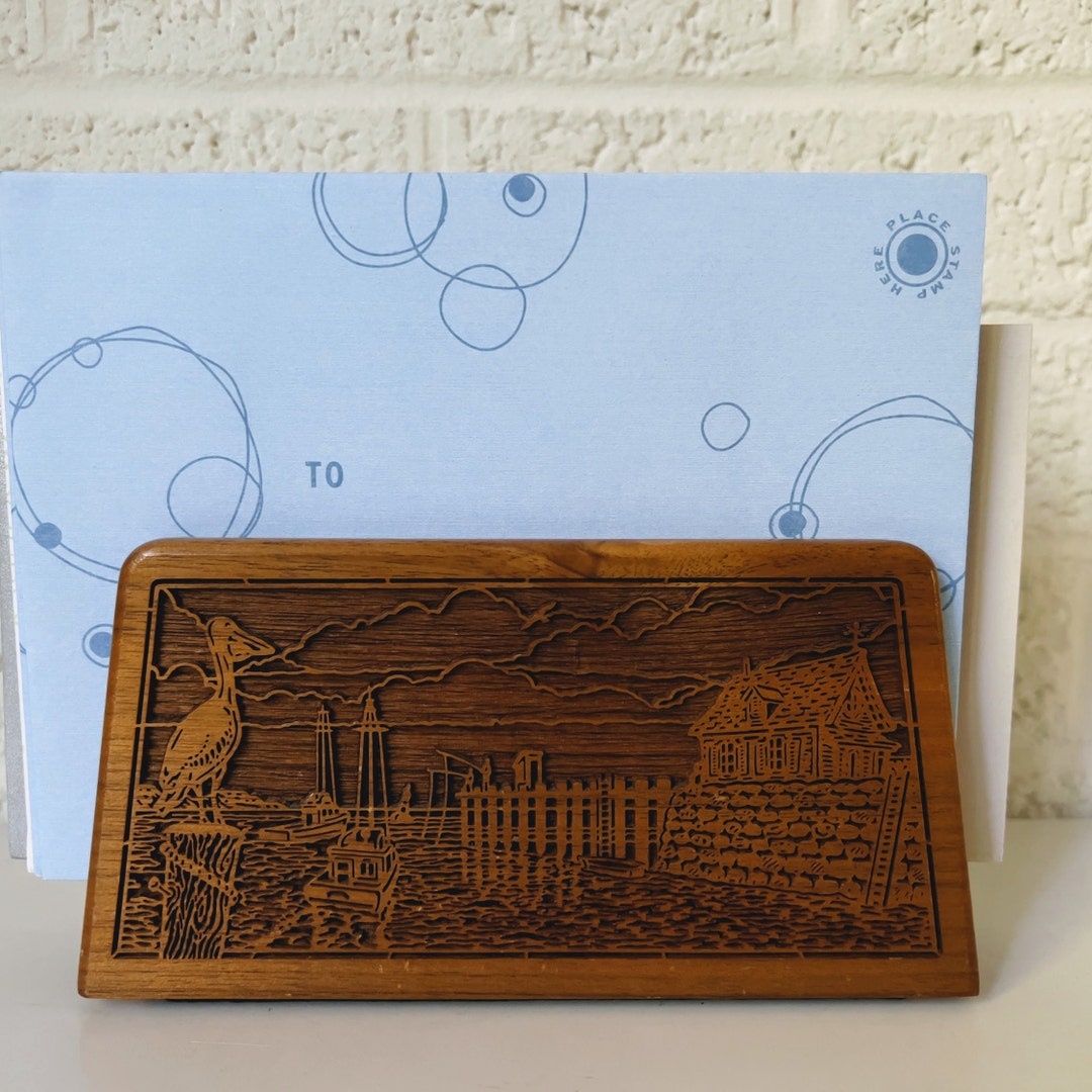 Vintage Lasercraft Walnut Letter Holder | Nautical Office Decor | Desk ...