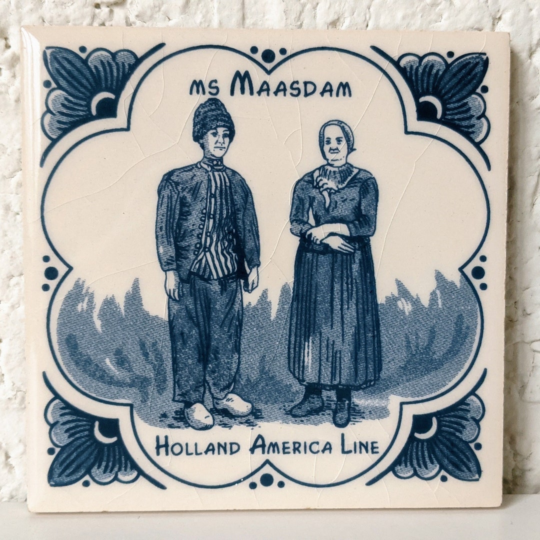 One Vintage Delft Blue Holland America Line Tile Coasters | Cruise ...
