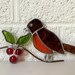 Vintage Robin Stained Glass Suncatcher Stained Leaded Glass - Etsy