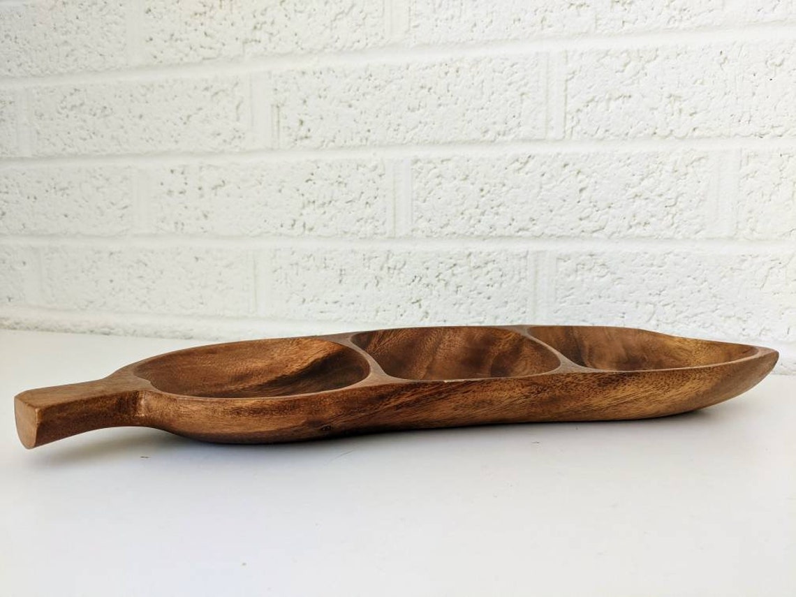 Vintage Monkey Pod Wood Tray Pea Pod Tray - Etsy