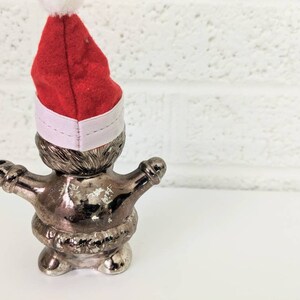 Vintage Rogers Silver Santa Figurine and Candleholder With Red Felt Hat ...