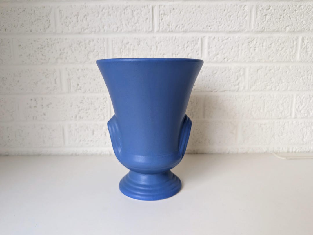 Vintage Studio Pottery Vase | Matte Periwinkle | Art Deco Urn Style ...