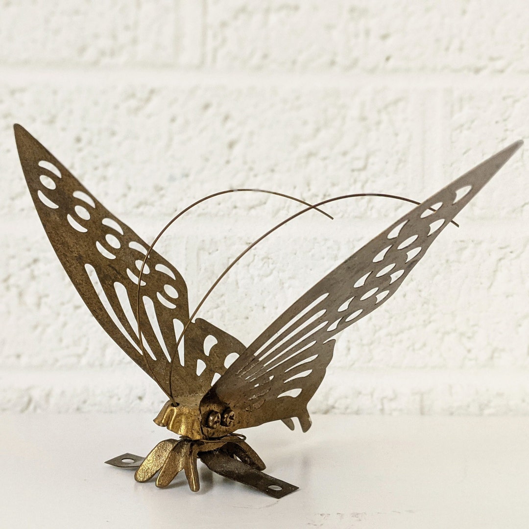 Vintage Brass Butterfly Wall Art | 3D Brass Butterfly - Etsy