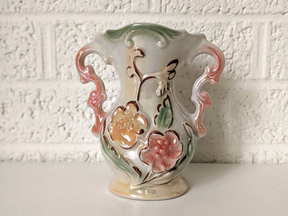 Vintage Brazilian Lusterware Vase With Two Handles - Etsy
