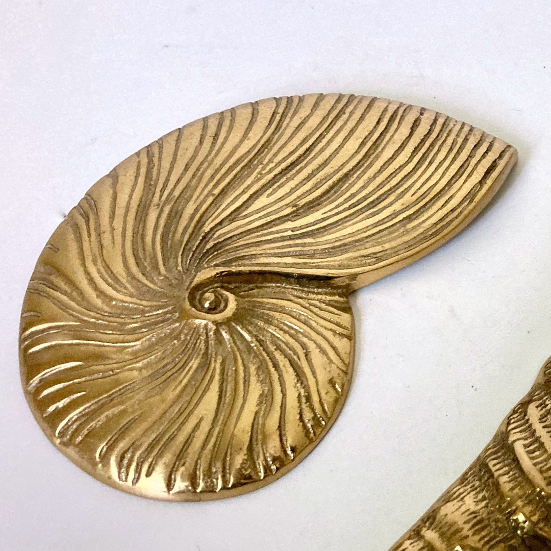Vintage Brass Seashell Wall Art - Etsy