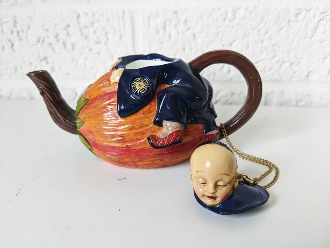 Vintage Sarna Nini China Doll Resin Decorative Teapot | Etsy