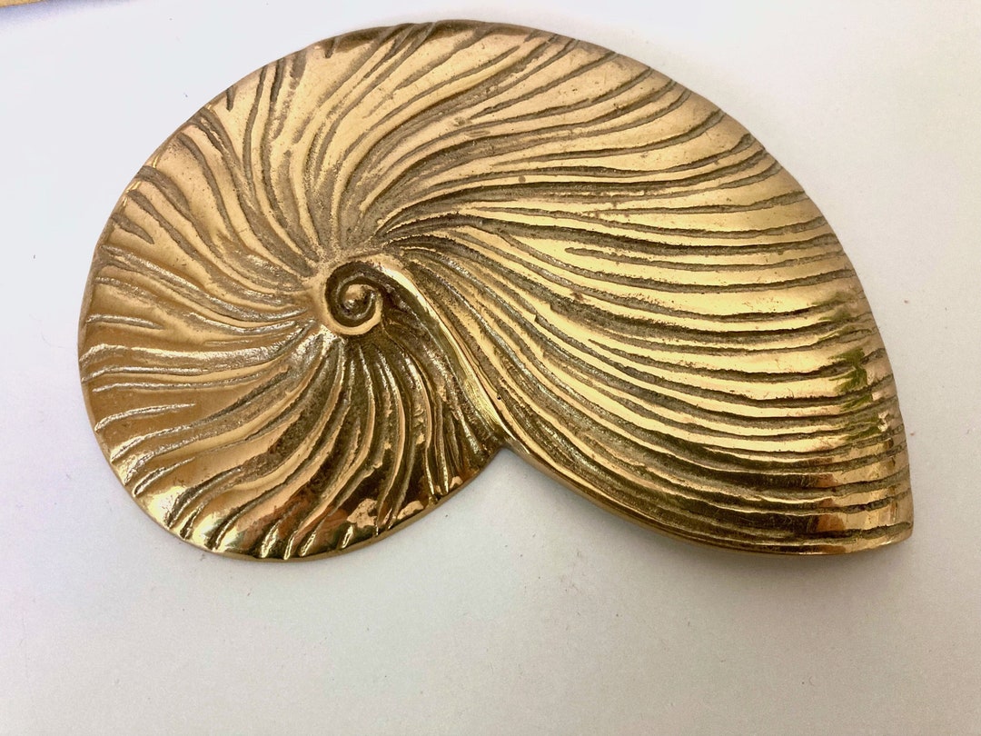 Vintage Brass Seashell Wall Art - Etsy