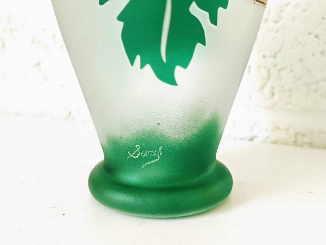 Vintage Bayel Cameo Glass Crystal Vase Grape Clusters and | Etsy