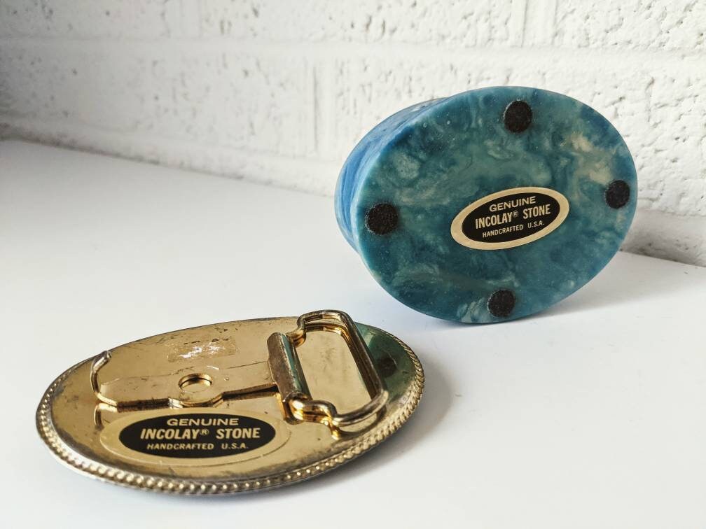 Vintage Incolay Trinket Box and Belt Buckle Sailing Ship and | Etsy