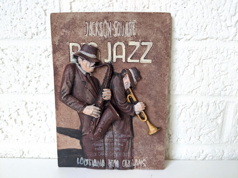 Vintage Jackson Square Big Jazz Wall Plaque New Orleans - Etsy