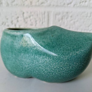 Vintage Ceramic Clog Planter | Turquoise / Pale Teal - Etsy