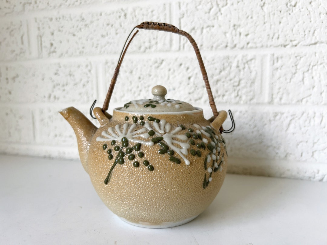 Antique Japanese Moriage Meiji | Sharkskin Pottery | Tea Pot | Orange ...