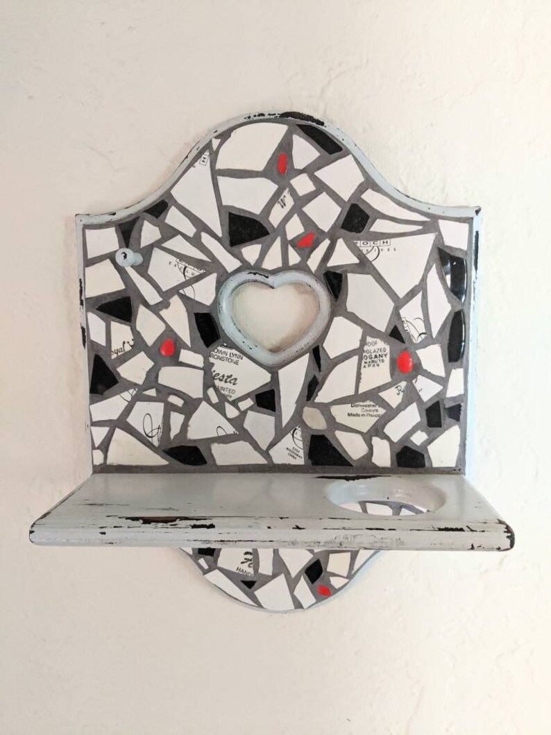 Vintage Mosaic Key Holder and Shelf - Etsy