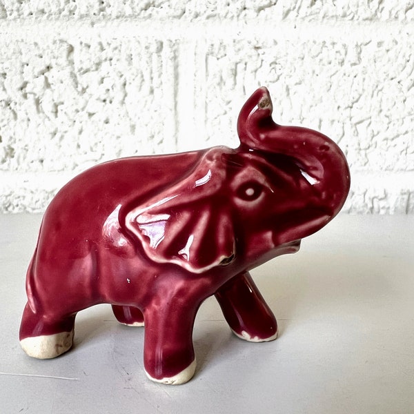 Red Elephant Figurine - Etsy