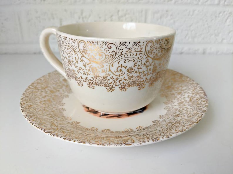 Set of Five Vintage Royal China Inc. Colonial Gold Courting | Etsy