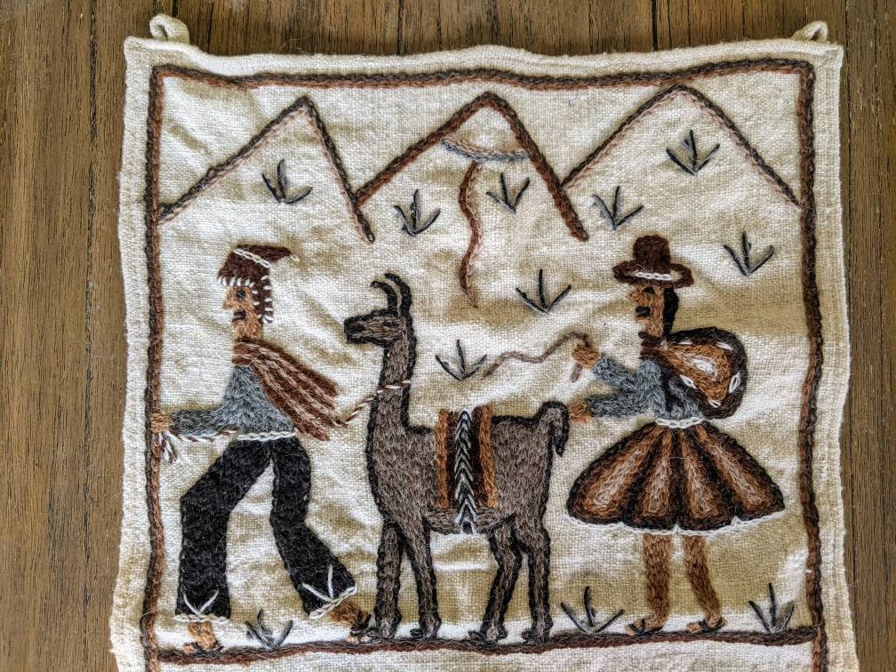 Vintage Wall Tapestry Peruvian Folk Art Wool Tapestry | Etsy