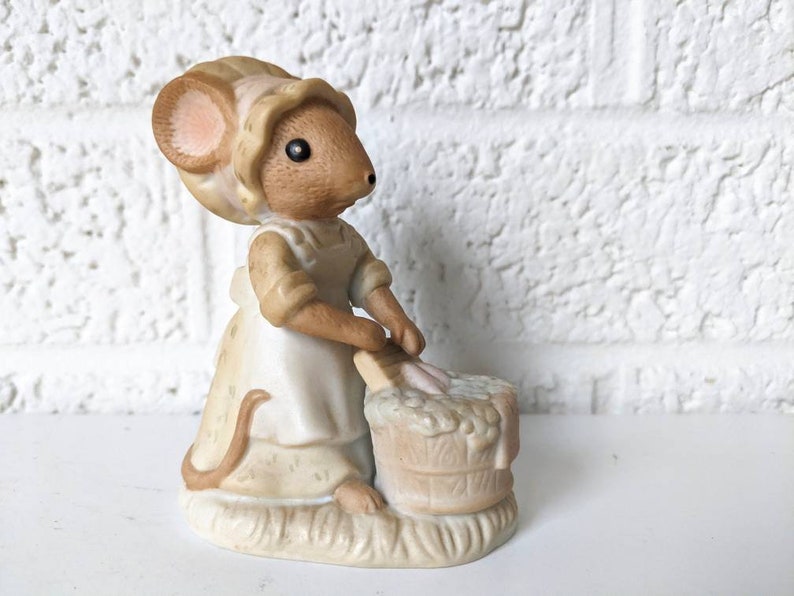 Vintage Country Calico Mouse Washing Laundry Figurine Days - Etsy