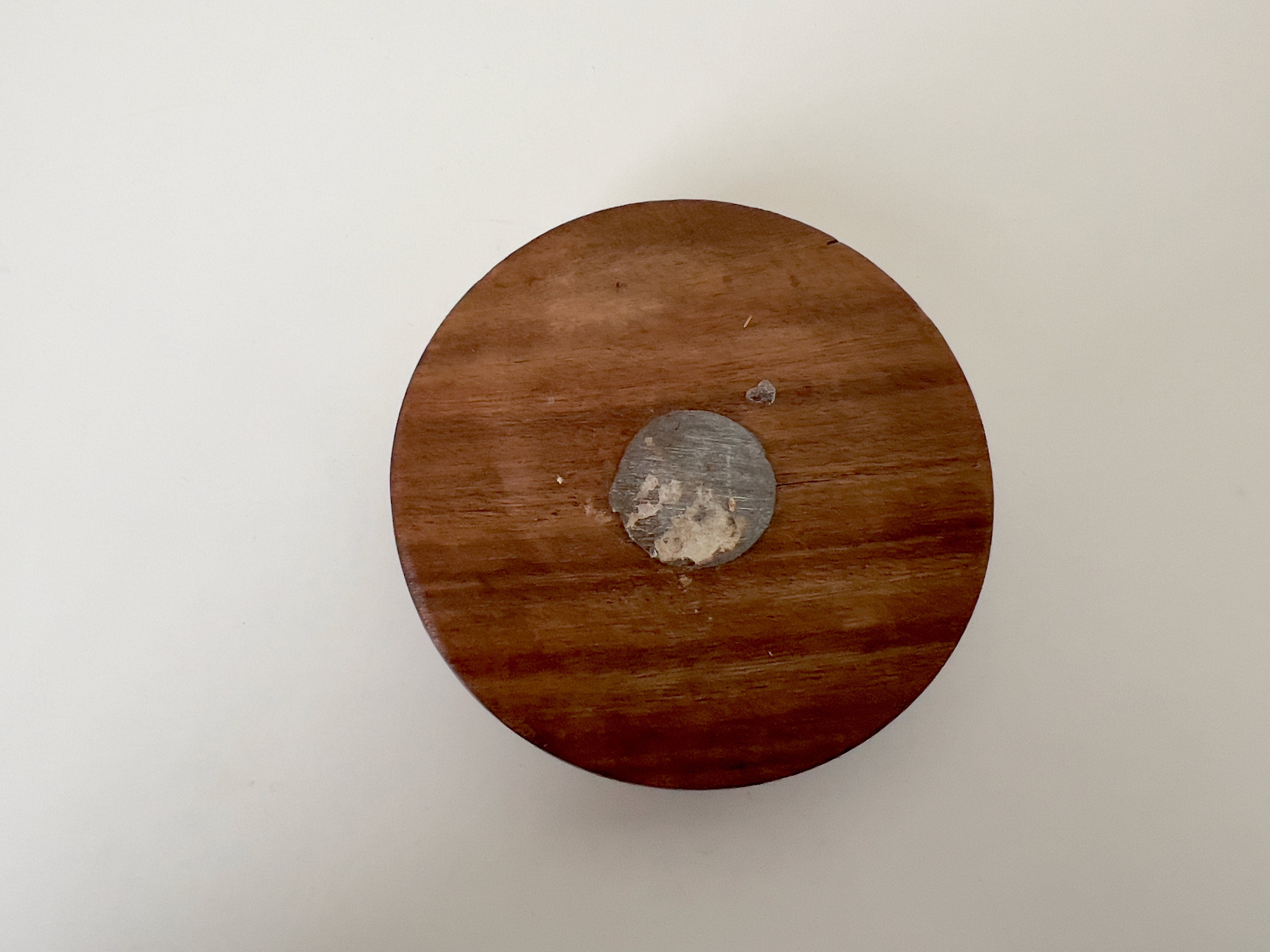 Vintage Wooden Paperweight With Brass Inlay of a Parrot or Other Bird ...
