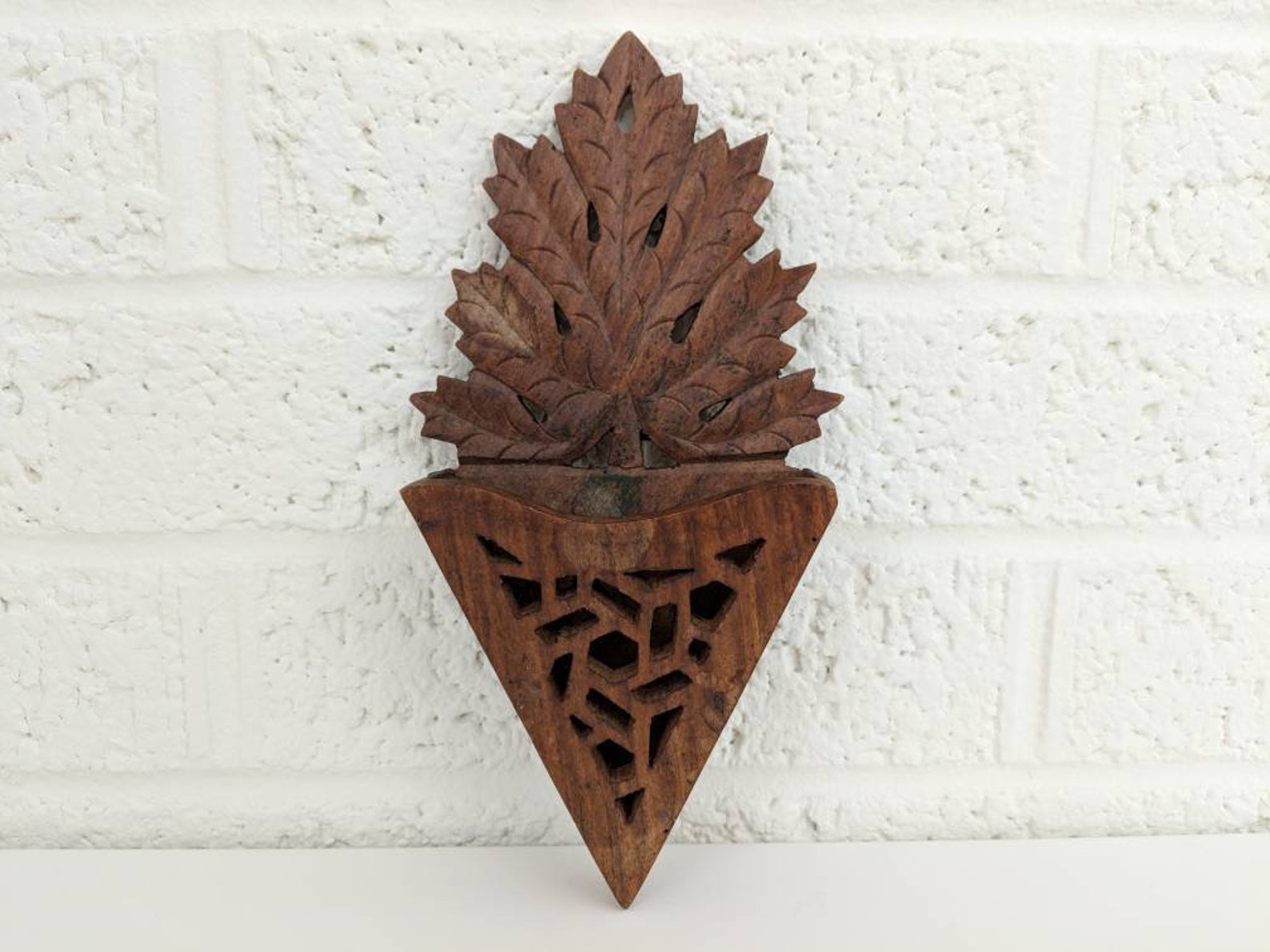 Vintage Wooden Wall Pocket Tree with Roots | Etsy