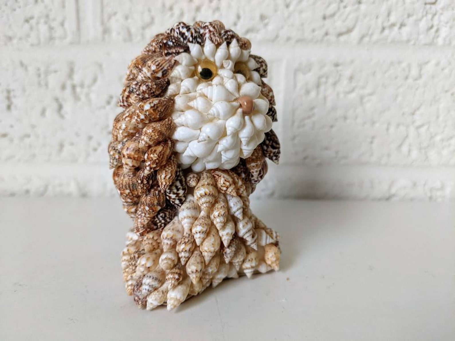 Vintage Seashell Dog Figurine | Etsy