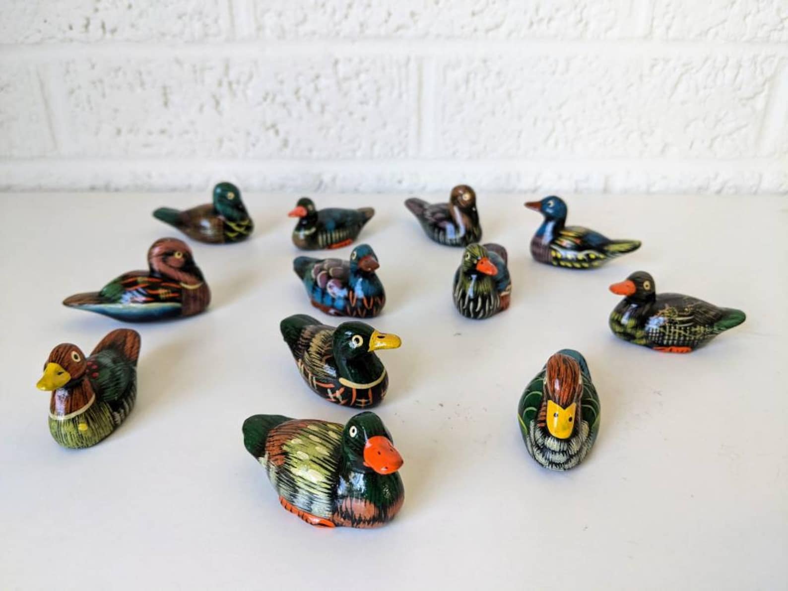 Tiny Vintage Hand Painted Clay Duck Figurine Miniature Duck - Etsy