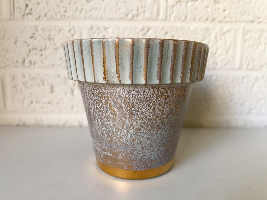 Vintage Stangl Pottery Planter | MCM Pottery Planter | Turquoise and ...