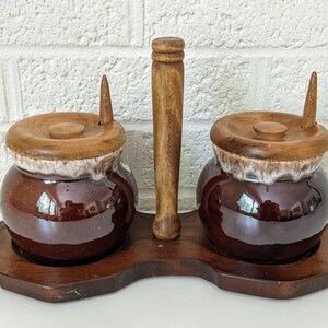 Vintage Drip Pottery Condiment Caddy | Jam Caddy | Honey Caddy - Etsy