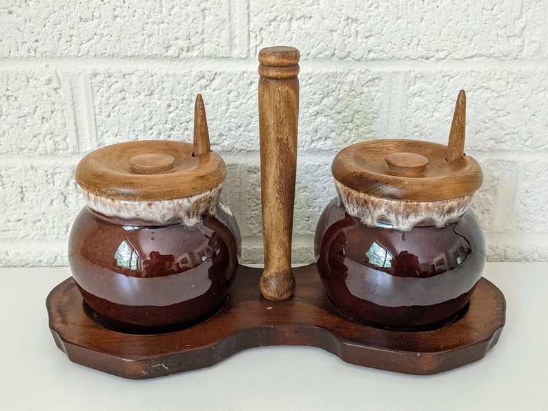 Vintage Drip Pottery Condiment Caddy Jam Caddy Honey Caddy - Etsy