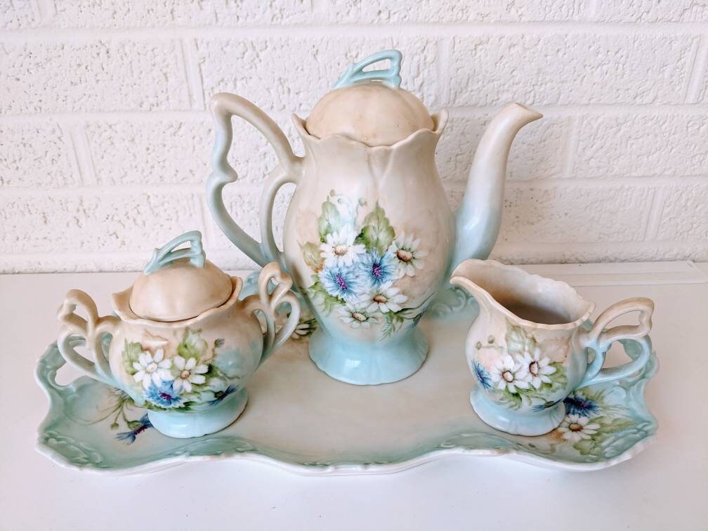 Gorgeous Al-ka Kunst Alboth and Kaiser Tea Set Hand Painted | Etsy