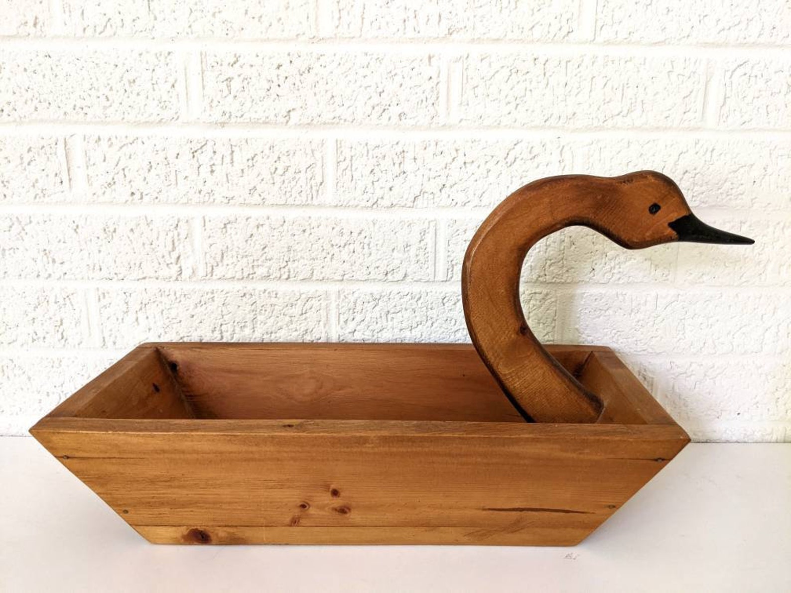 Vintage Wood Goose Basket Planter Magazine Holder Toilet - Etsy