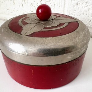 Vintage Chase USA Art Deco Powder Jar | Chrome, Glass, and Enamel ...