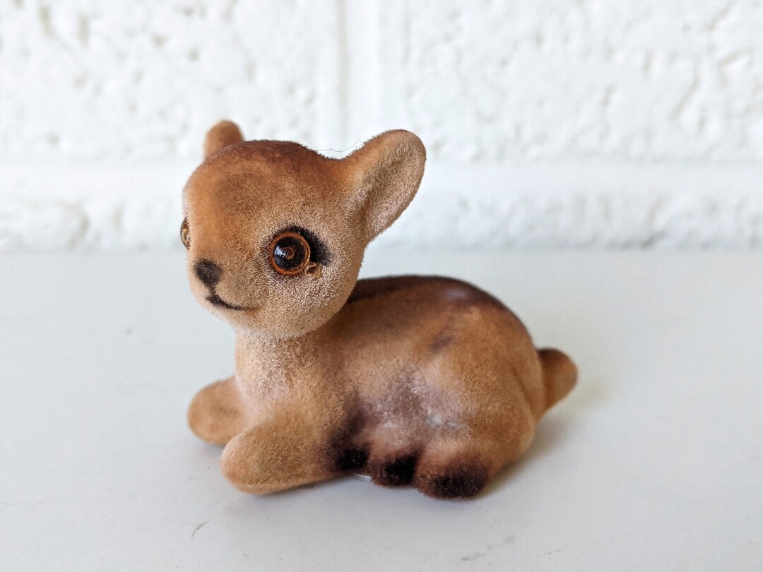 Vintage Flocked Deer | Spotted Fawn - Etsy