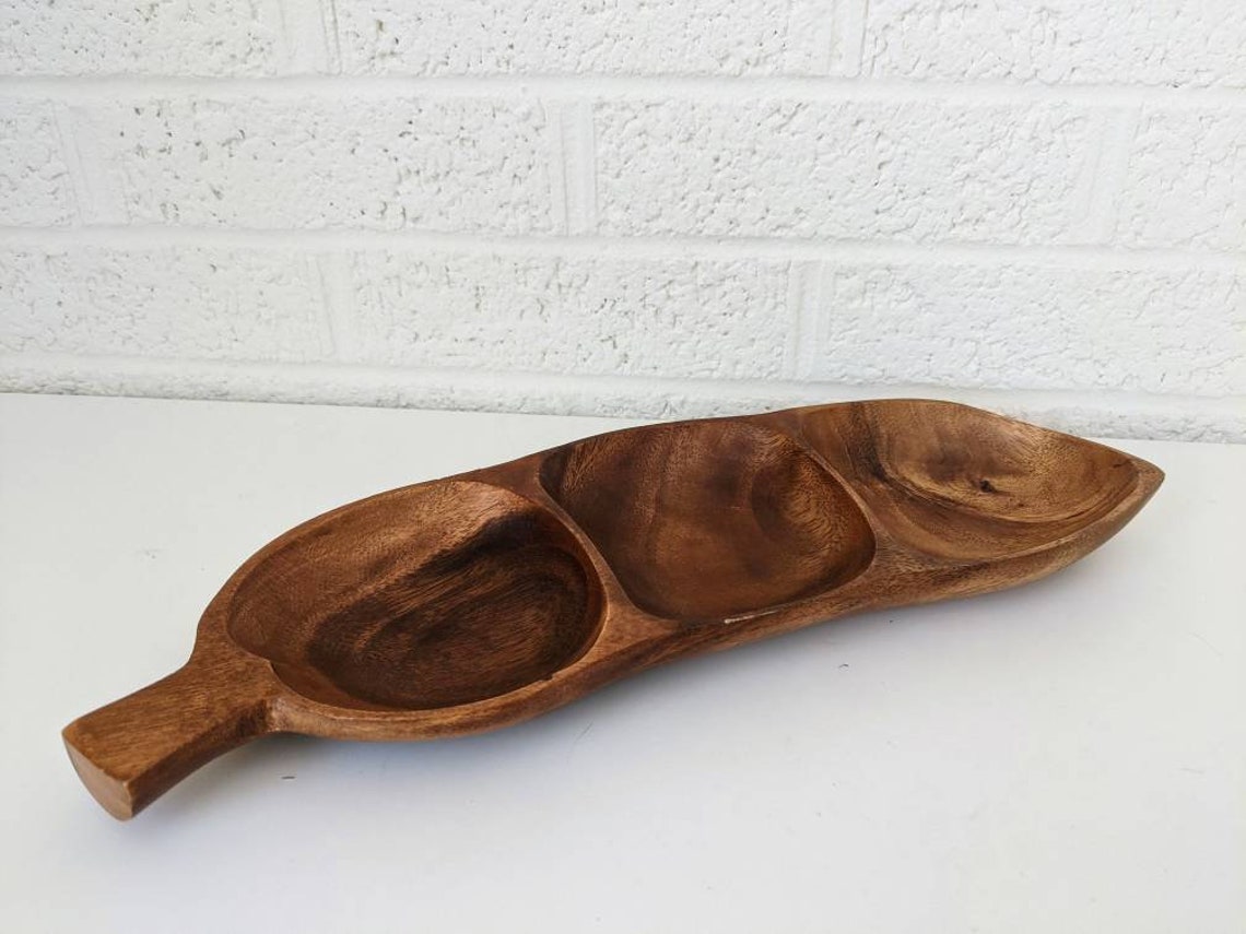 Vintage Monkey Pod Wood Tray Pea Pod Tray - Etsy