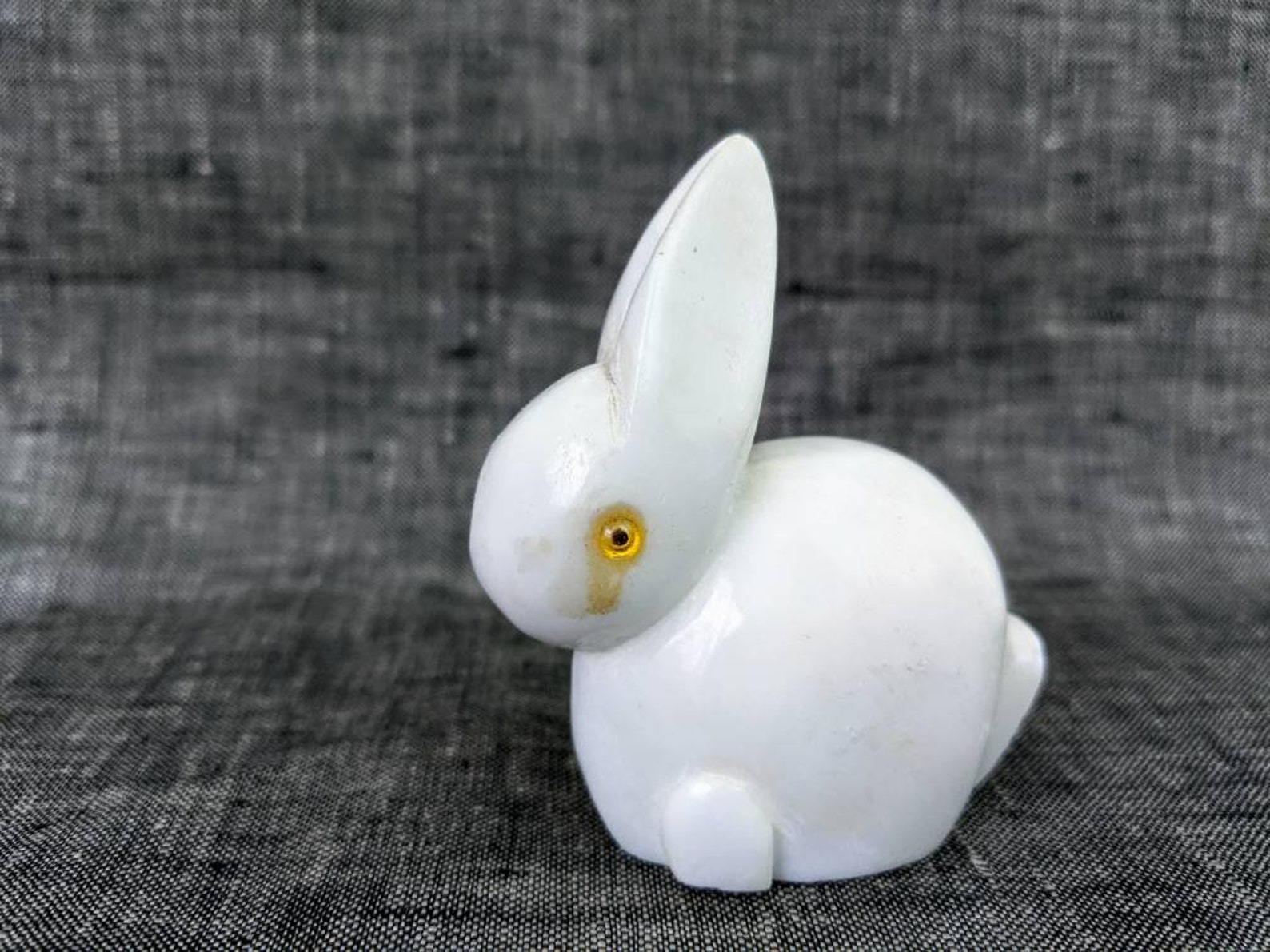 Vintage White Marble Bunny Figurine - Etsy