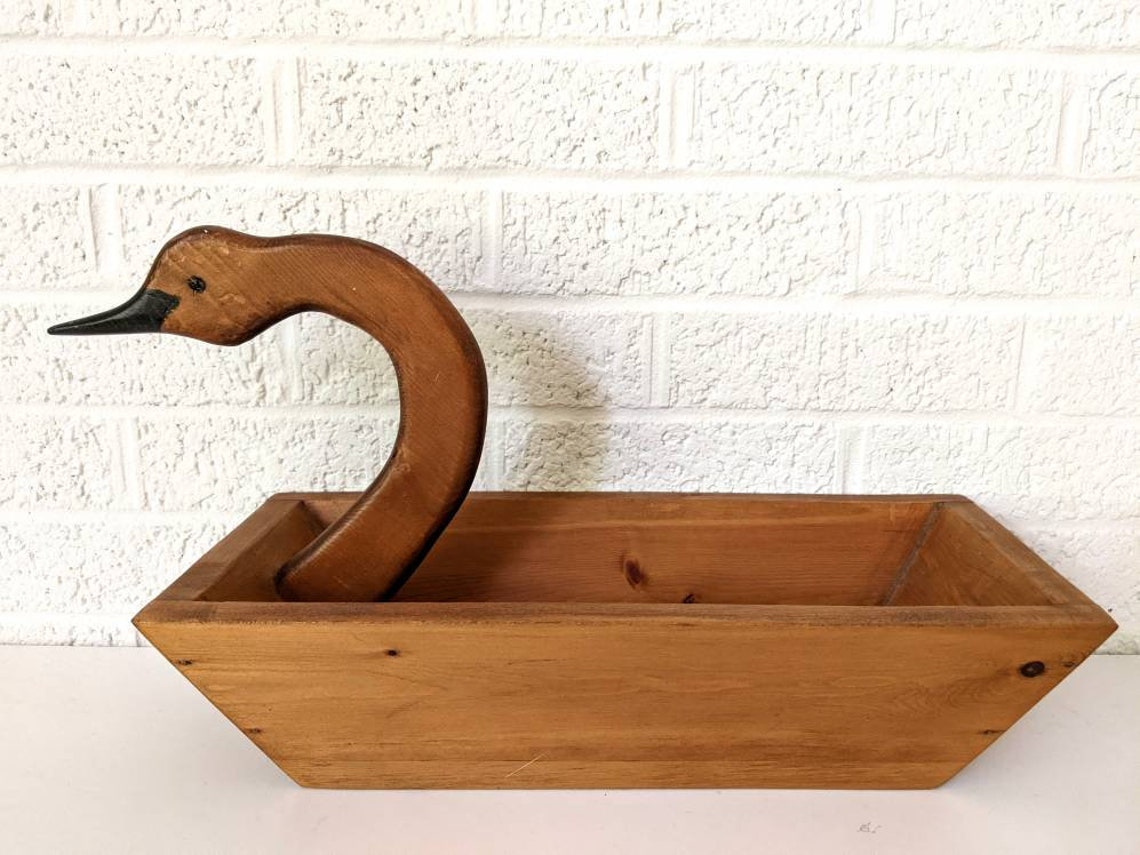 Vintage Wood Goose Basket Planter Magazine Holder Toilet - Etsy
