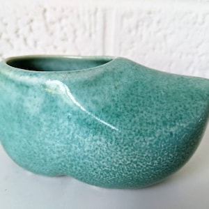 Vintage Ceramic Clog Planter | Turquoise / Pale Teal - Etsy