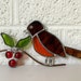 Vintage Robin Stained Glass Suncatcher Stained Leaded Glass - Etsy