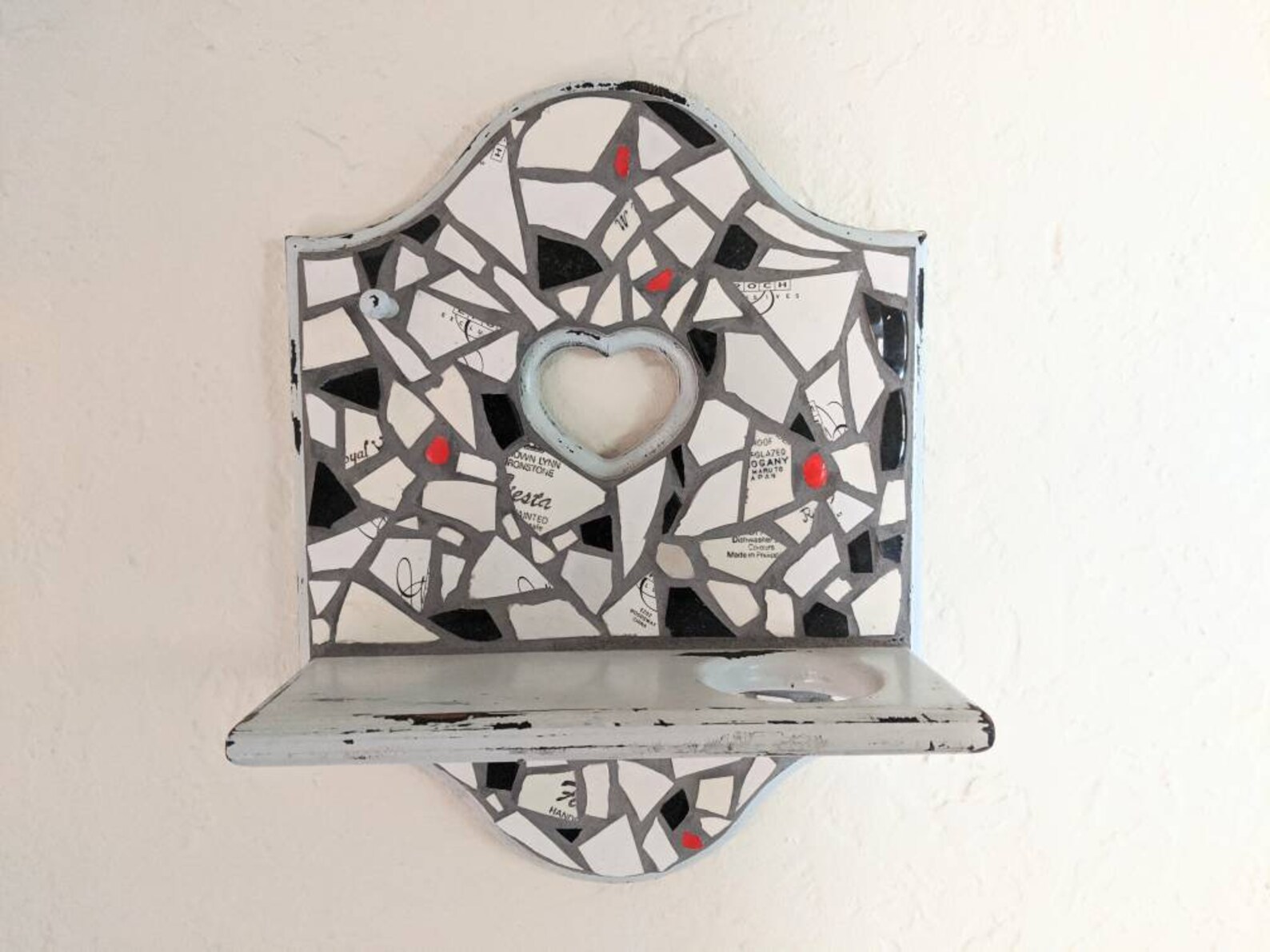 Vintage Mosaic Key Holder and Shelf - Etsy