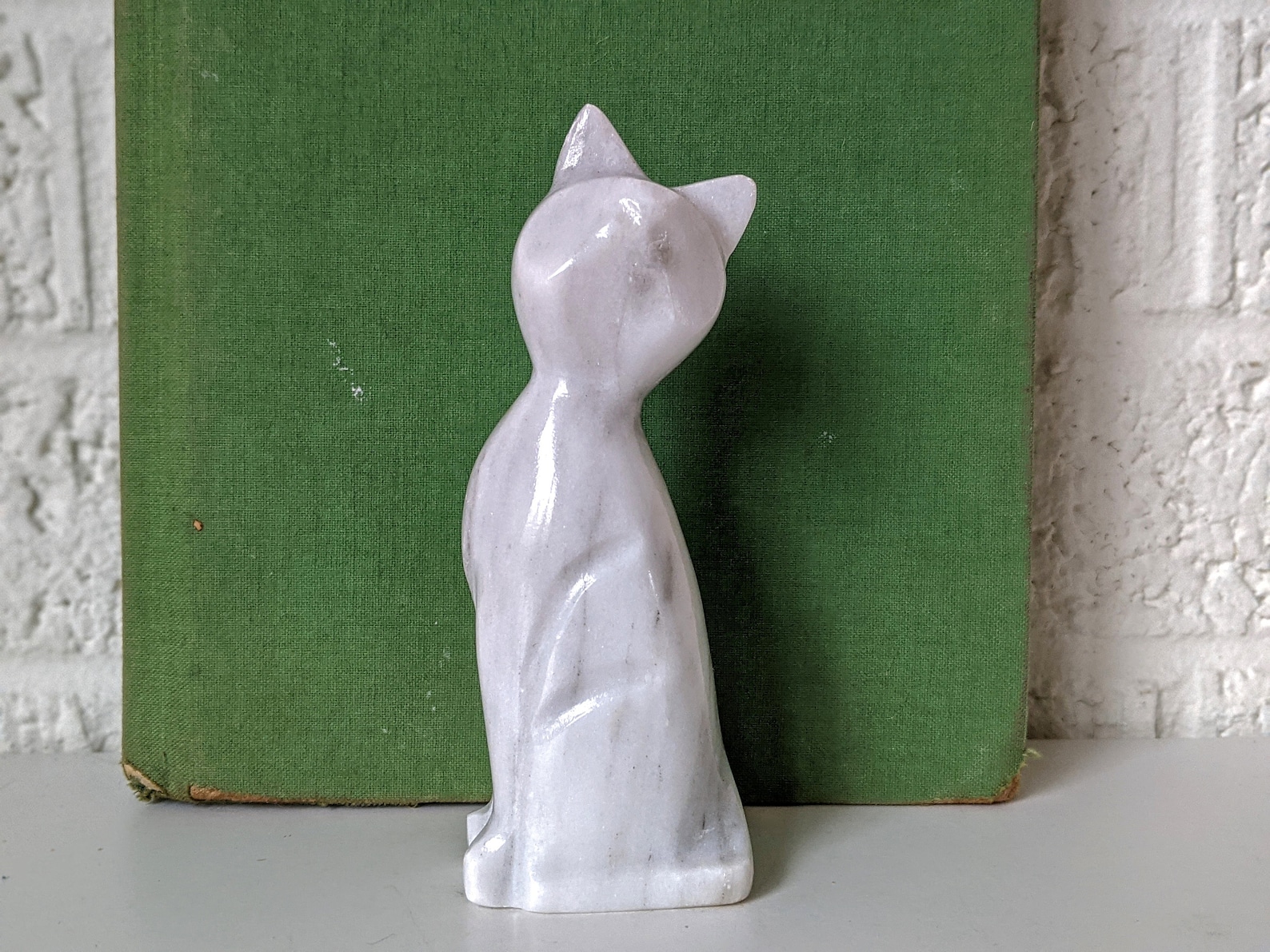 Vintage Carved Marble Cat Carved Stone Cat Figurine - Etsy