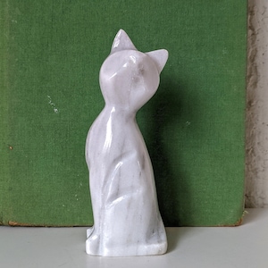 Vintage Carved Marble Cat | Carved Stone Cat Figurine - Etsy