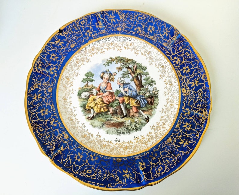 Set of Five Vintage Royal China Inc. Colonial Gold Courting | Etsy