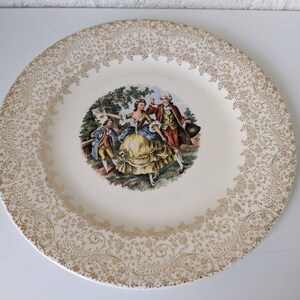 Set of Five Vintage Royal China Inc. Colonial Gold Courting Plates and ...
