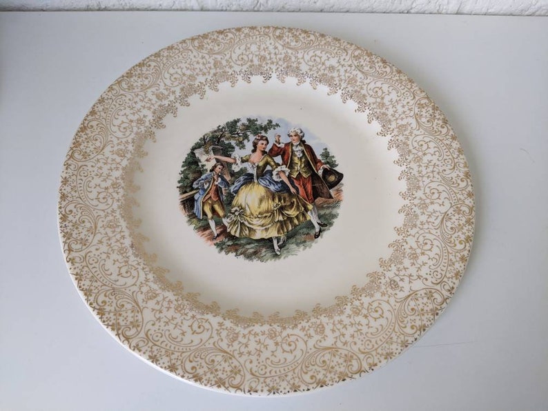 Set of Five Vintage Royal China Inc. Colonial Gold Courting | Etsy