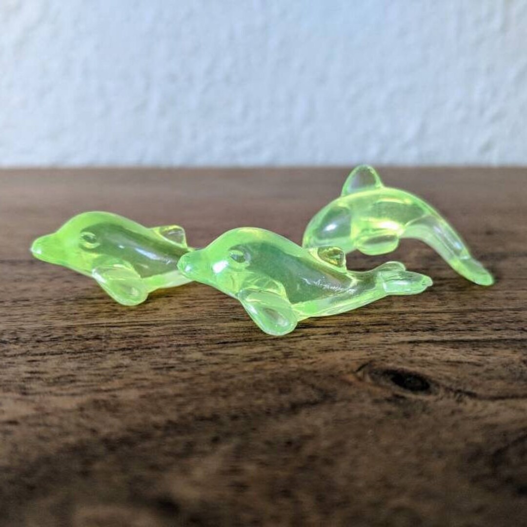 Set of 3 Vintage Neon Lucite Dolphin Miniatures - Etsy