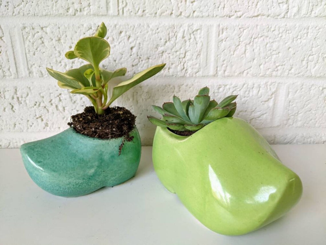 Vintage Ceramic Clog Planter - Etsy