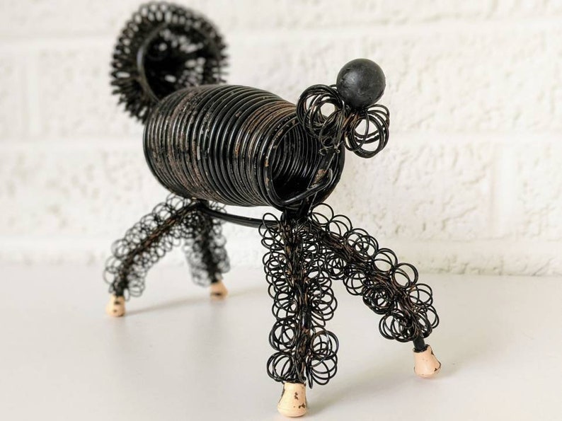 Vintage Wire Poodle Letter Holder | Coiled Metal Photo Holder | Mid ...