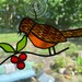 Vintage Robin Stained Glass Suncatcher Stained Leaded Glass - Etsy