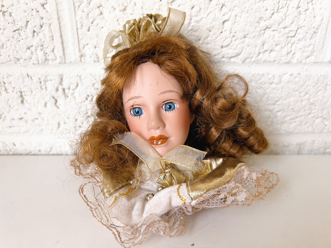 Vintage Doll Head | Blue Eyes, Ginger Red Hair - Etsy